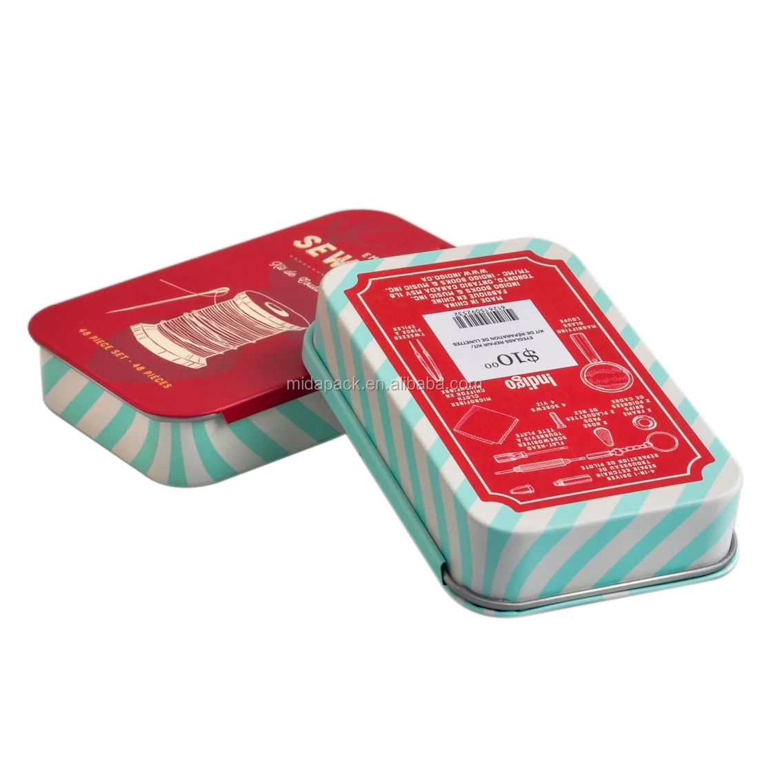 Custom Printing Flat Small Metal Slide Tins Cans With Lids - Buy Flat ...