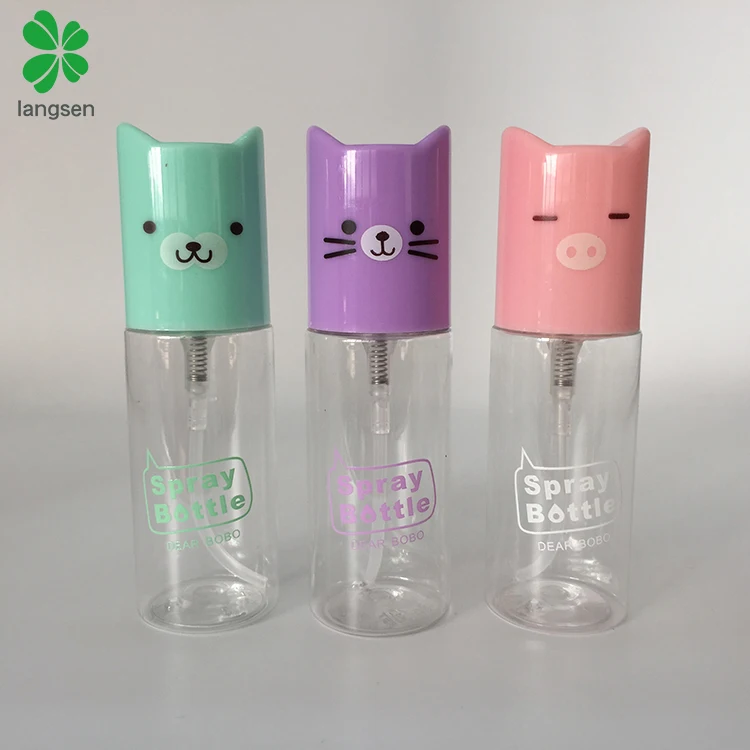 Cute 35ml Clear Round Cylinder Spray Bottles With Cartoon Cat Pig Dog ...