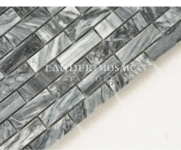 Lander Stone Grey Marble Mosaic Polished Stone Mosaic Tile For Bathroom ...