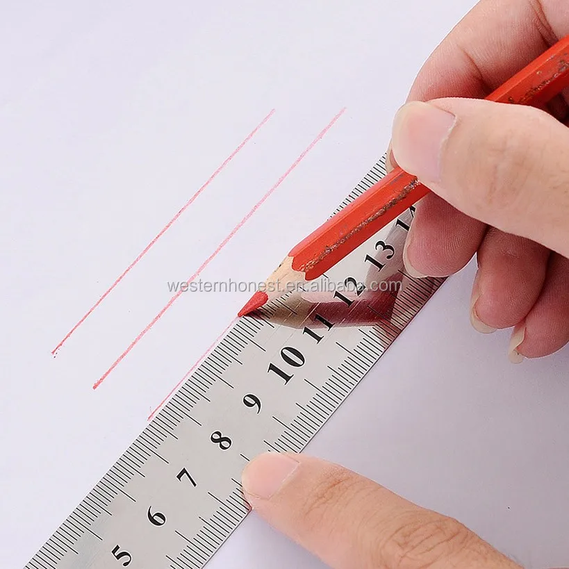Stainless Steel Straight Ruler Double Side Measuring Rigid English ...