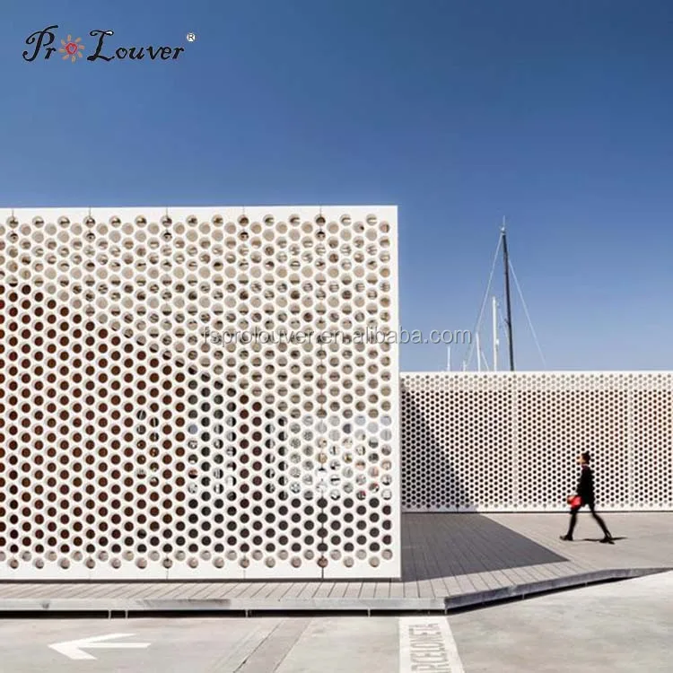 Panel de fachada de Metal perforado de aluminio decorativo Exterior ...