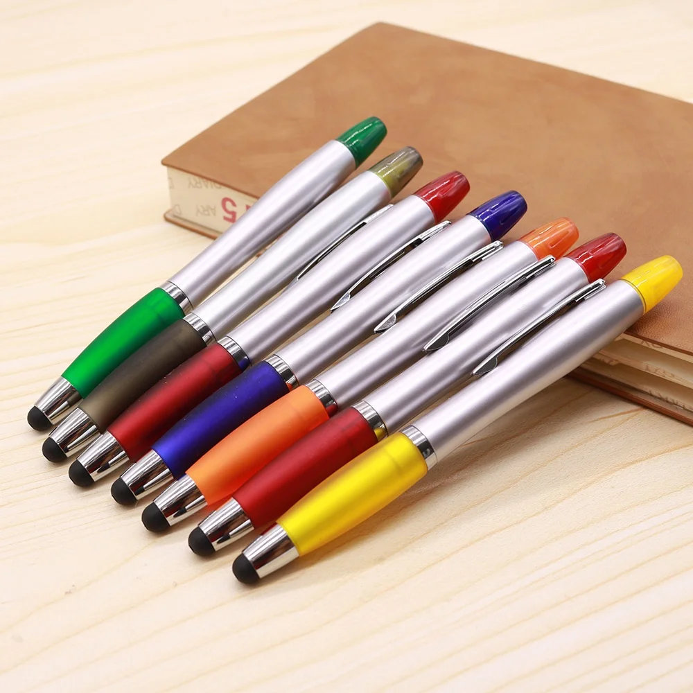 3 In 1 Text Marker Solid Highlighter Pen With Stylus Touch Screen - Buy ...