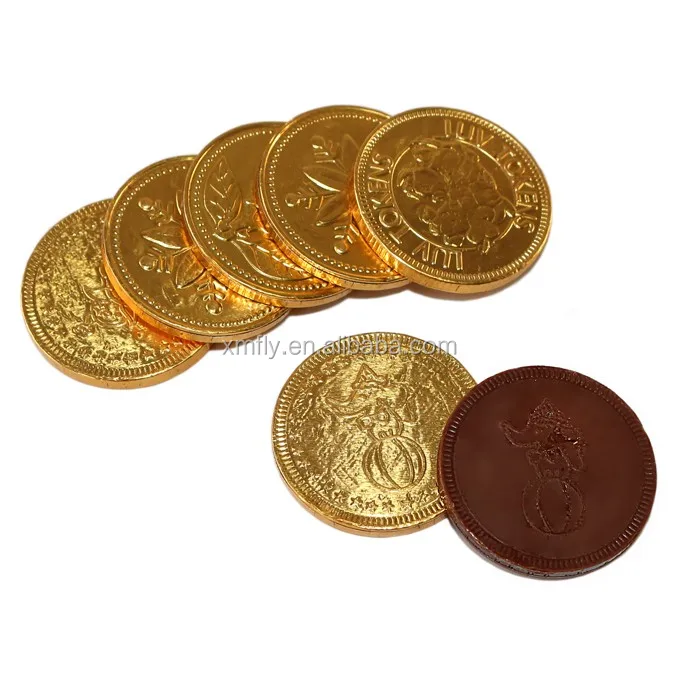 Halal Dark Black Compound Chocolate Bar Gold Coins Chocolate In Bulk ...