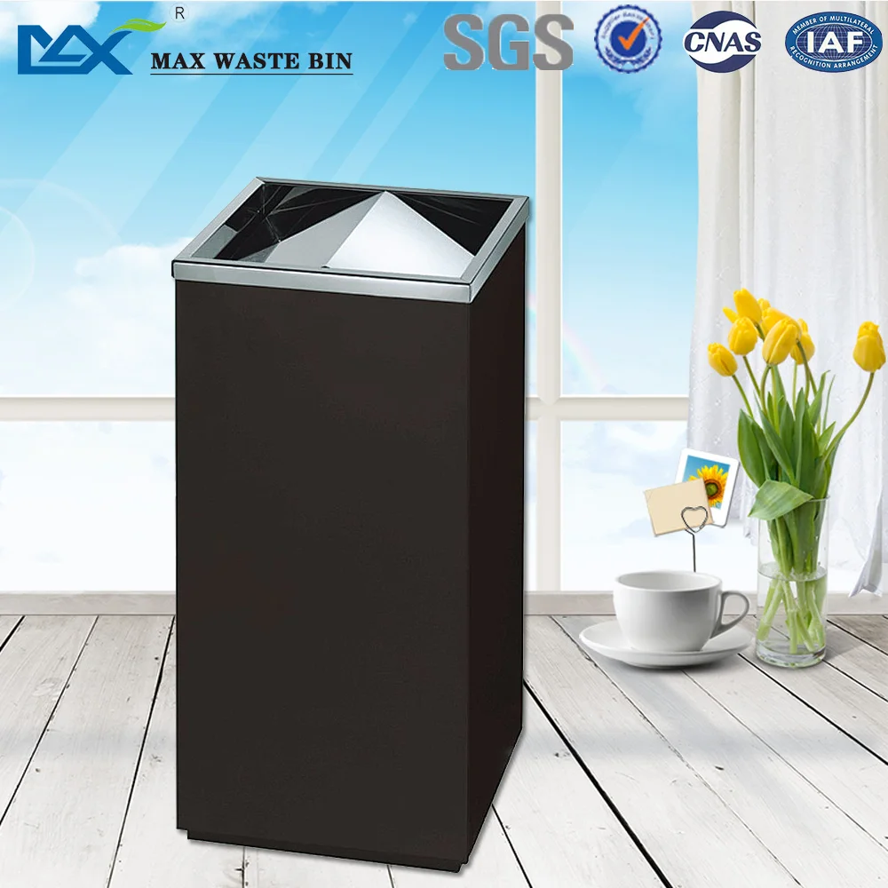 Indoor Stainless Steel Commercial Dust Bin With Swing Lid Waste Bin For ...