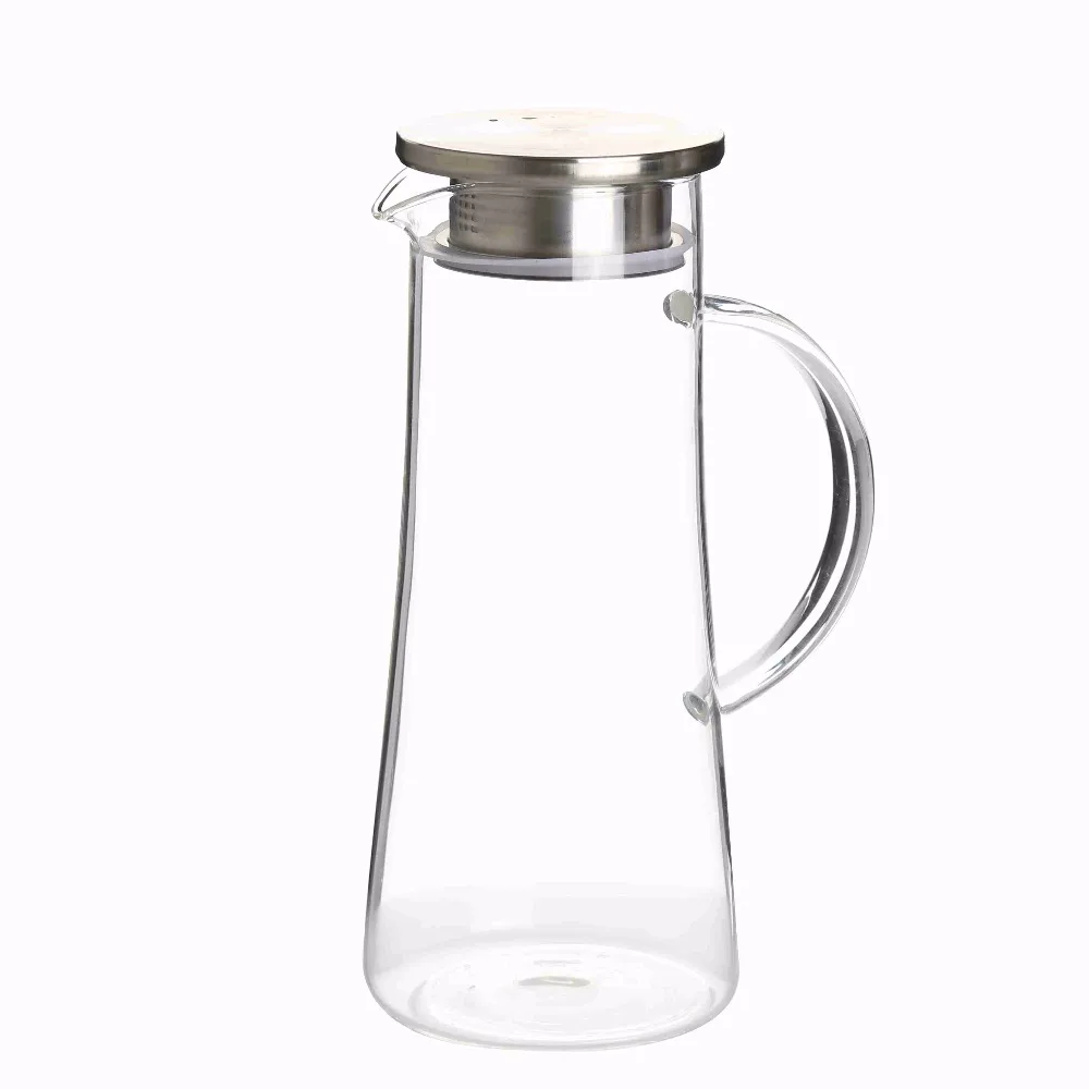 Premier Quality Elegant Chill Glass Carafe Water Pitcher With Stainless ...