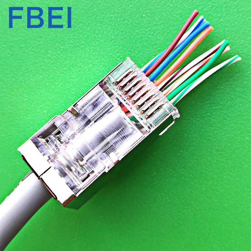 Rj45 8p8c Ez Cat6a Connectors With Gold Plating 15u Cat6a Shield Ez ...