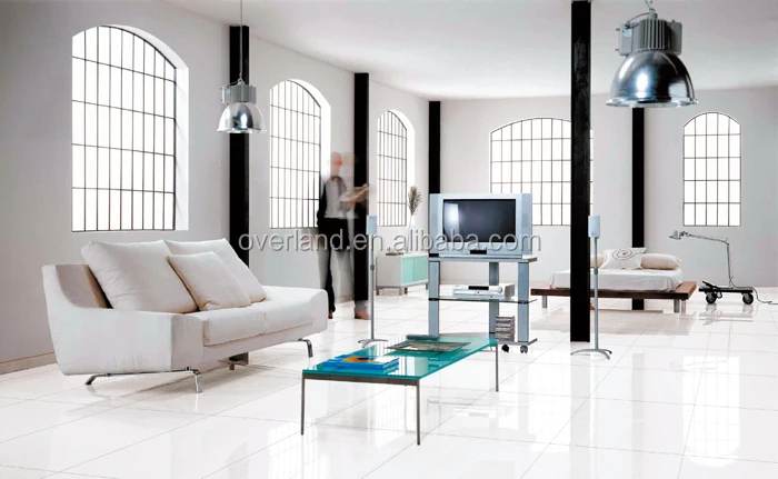 Modern White Glossy Floor Tile - Durable & Stylish