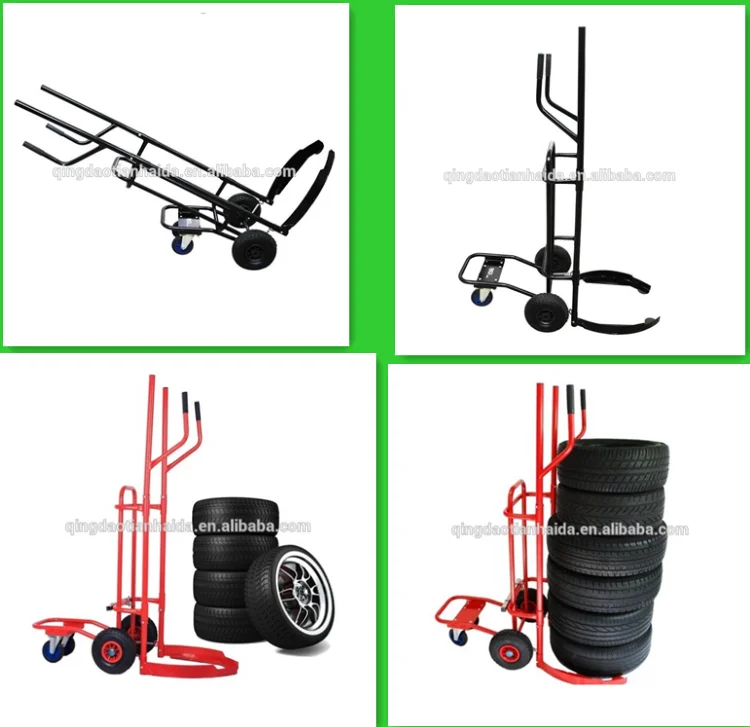 Tire Usage Car Wheel Tire Hand Trolley Dolly Cart Tyre Moveable