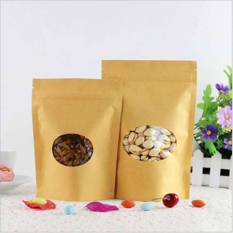 Doy Pack Zip Lock Stand Up Pouches For Nuts Foods Kraft Paper Shopping ...