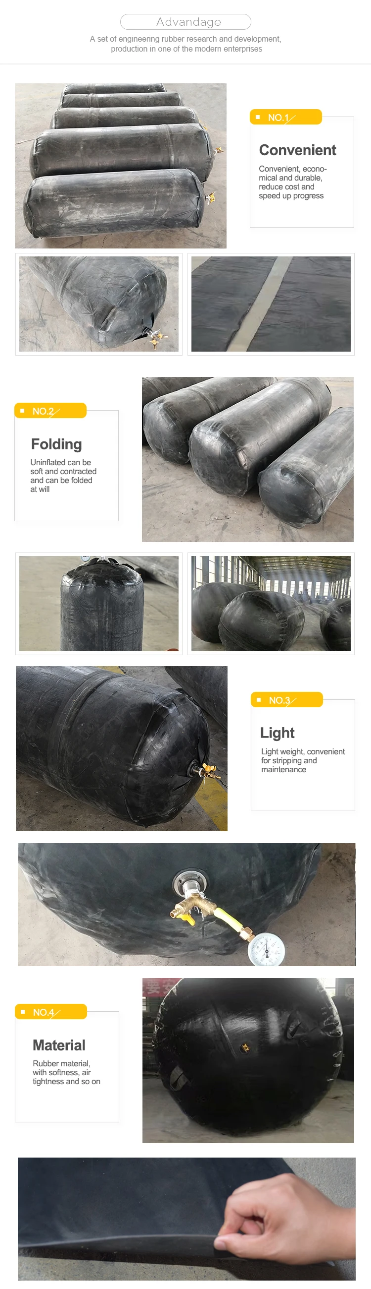 Pneumatic Inflatable Rubber Culvert Making Balloons For Construction ...