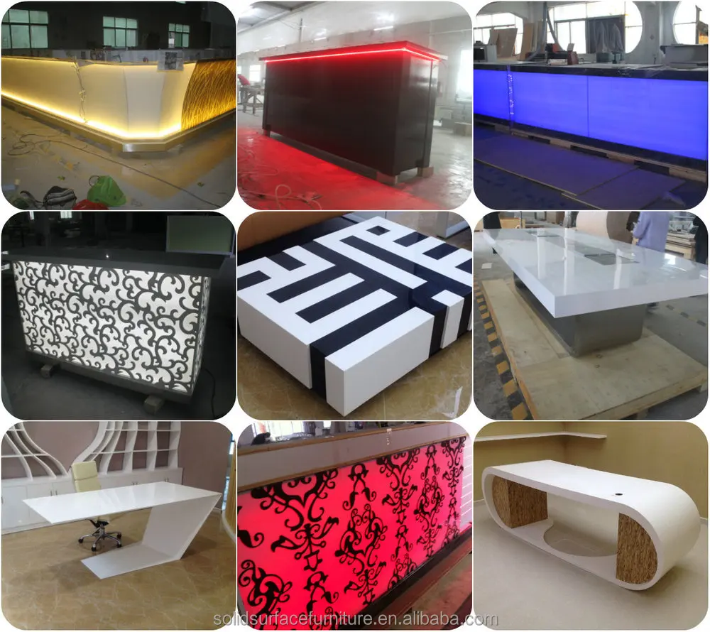 Artificial Stone Solid Surface Wine Bar Counter Luxury Design,Bar ...