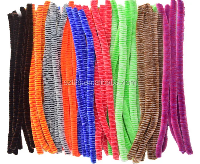 Tinsel Stripes Chenille Stem/metallic Stripes Pipe Cleaner/glitter ...