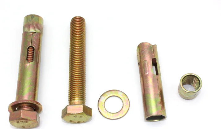 M12 Steel Sleeve Anchor Bolt With Hex Nut Expansion Sleeve Anchors ...