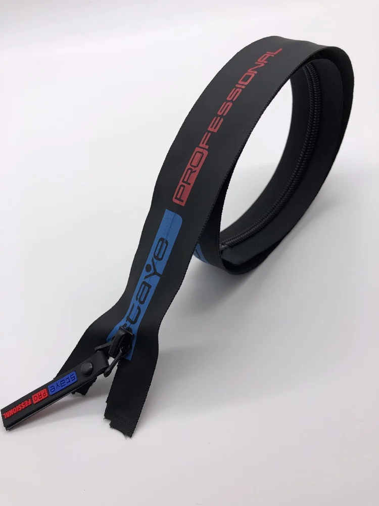 5#pu Printed Drysuit Zipper Customized Logo Invisible Waterproof Zipper ...