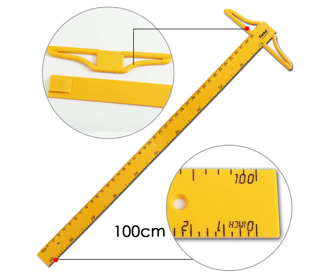 Foska 100cm Teaching T Square Ruler with Handle - Good Quality