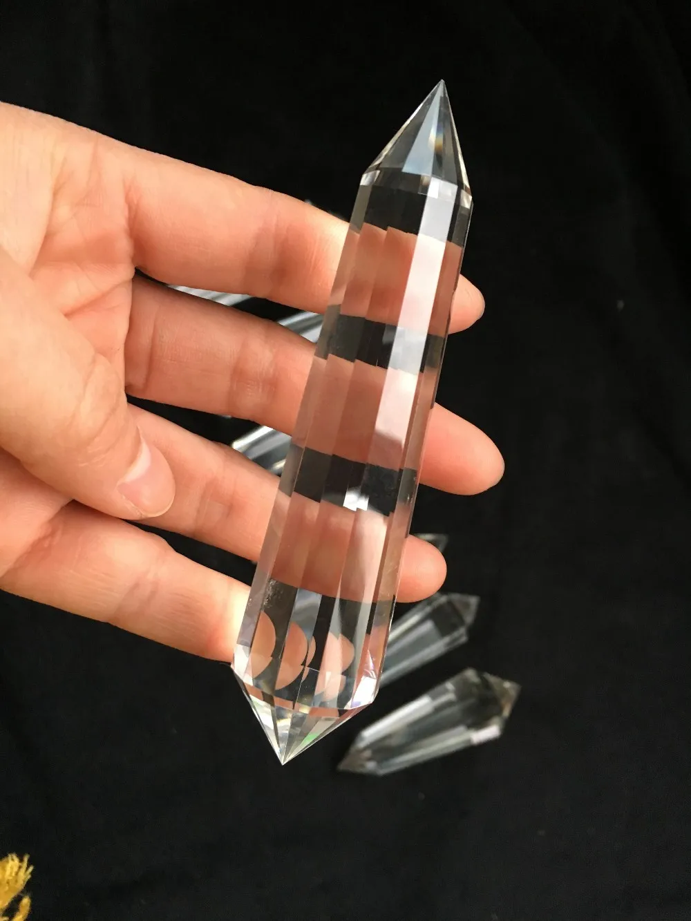Pure Natural 100% Clear Quartz Rock Crystal 13 Facet Prism,Rare ...