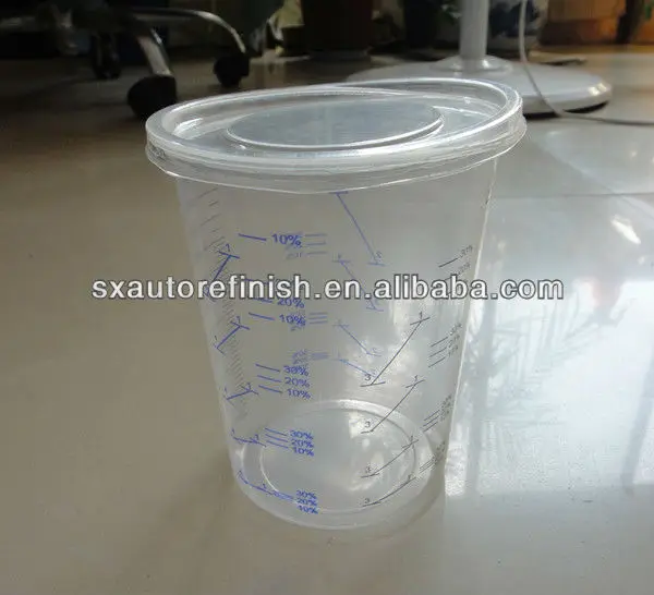 PLASTIC PAINT MIXING CUPS - 600ML CALIBRATED Measuring Cups
