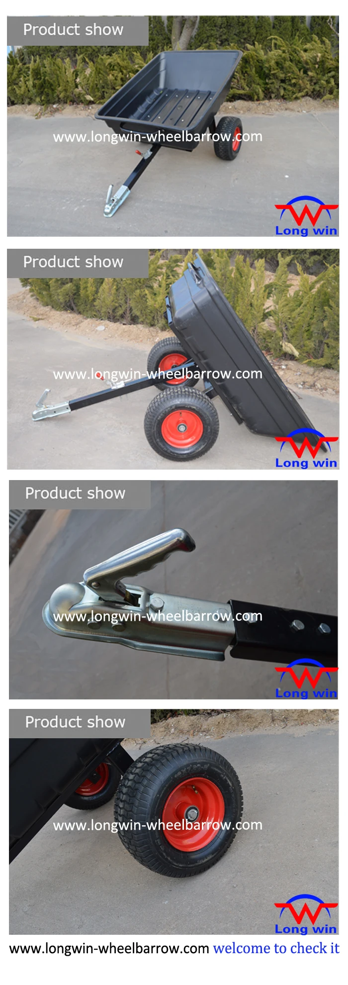 500-pound Heavy Duty Steel Atv Tow Tandem Axle Cart - Buy Atv Tow ...