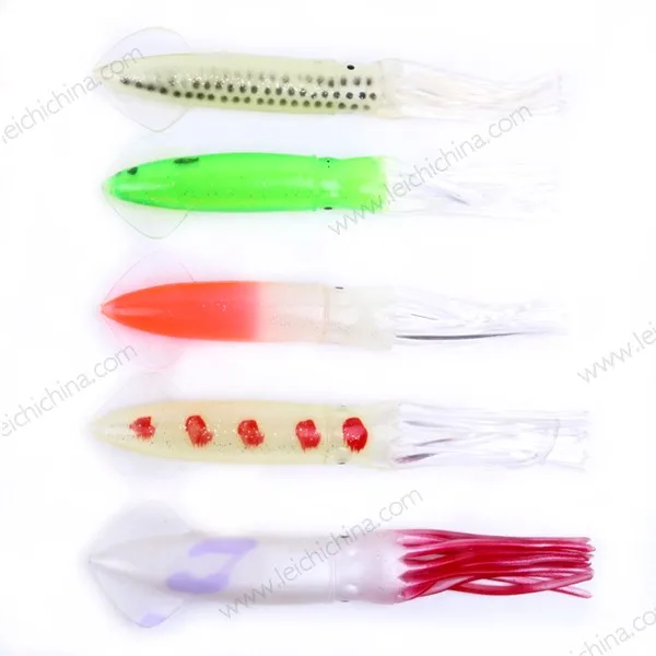 Luminous With Insert Tube Soft Plastic Squid Lure - Buy Squid Lure,Soft ...