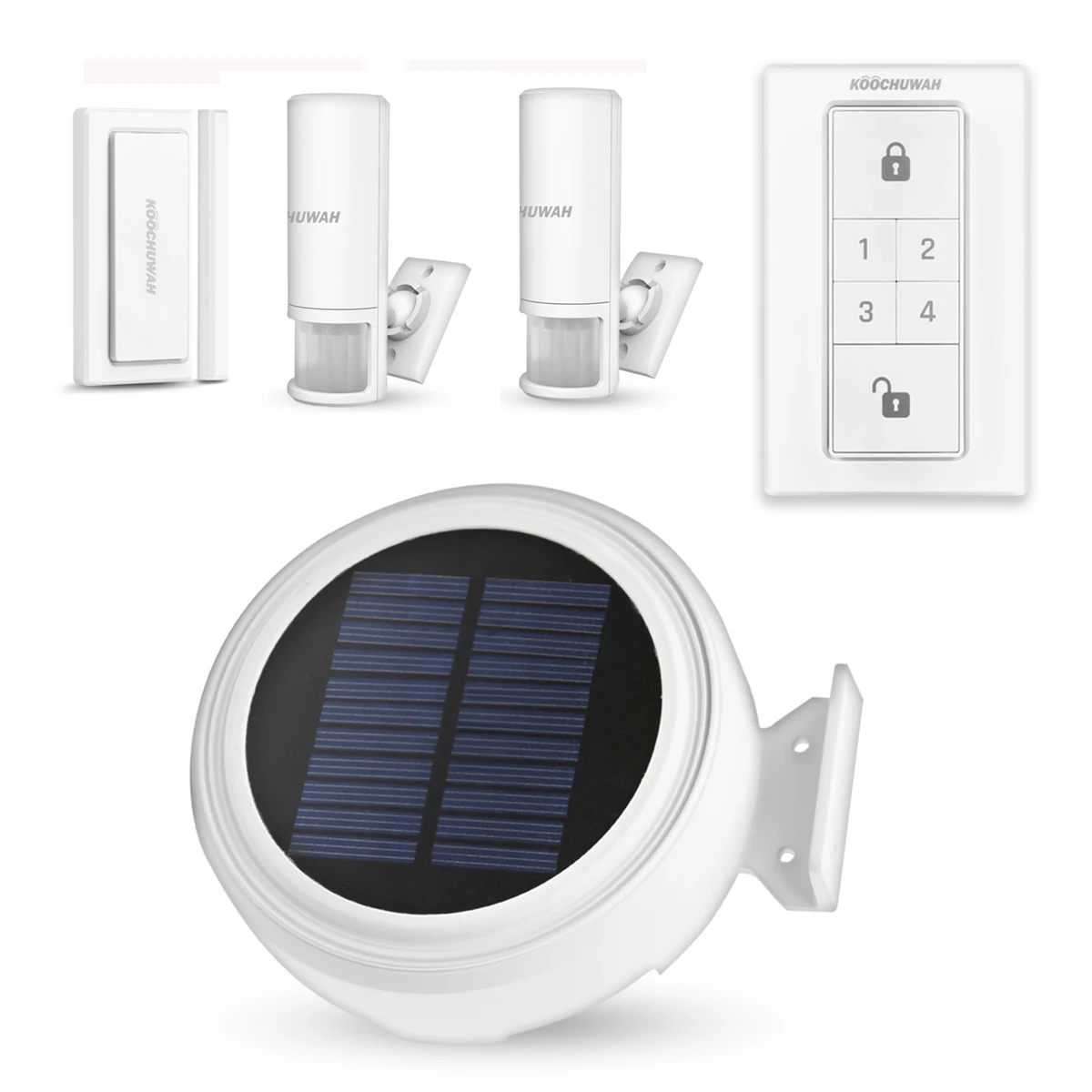 Solar Powered Alarm System Wireless Portable Home Security Burglar Anti ...
