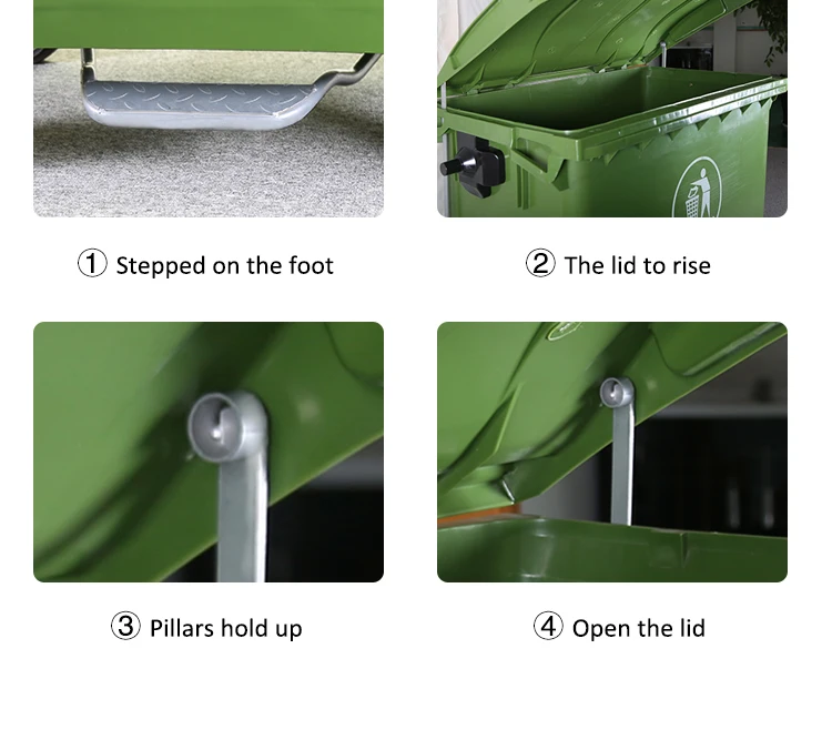 600L Wast Bin 4 Wheel Black - Sustainable & Durable Solution