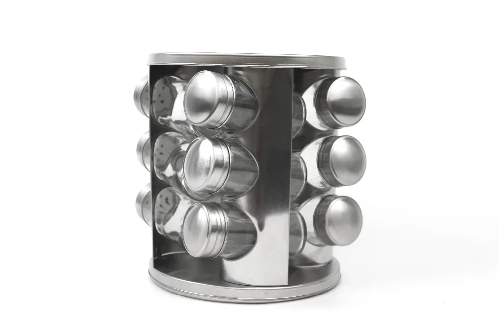 12 Piece Stainless Steel Rotating Spice Rack,Spice Containers And ...