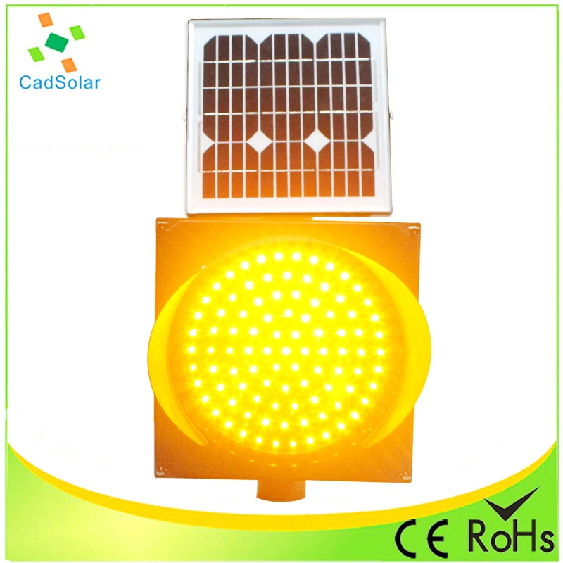 Traffic Light 300mm Solar Led Amber Flashing Warning Light Road Blinker ...