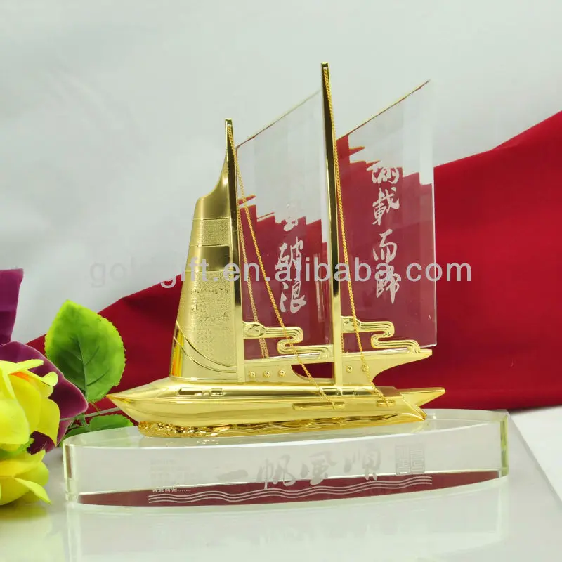 Unique Metal Navy Ship Model Gifts with Glass Cover