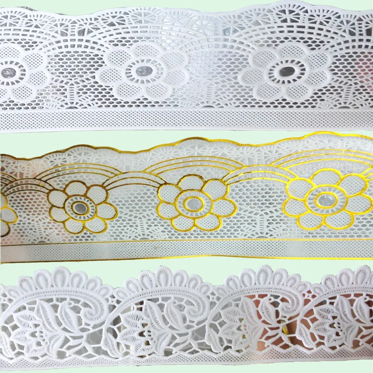 3" Pvc Lace Work Roll With Gold,Silver,White,Beige - Buy Pvc Lace Work ...