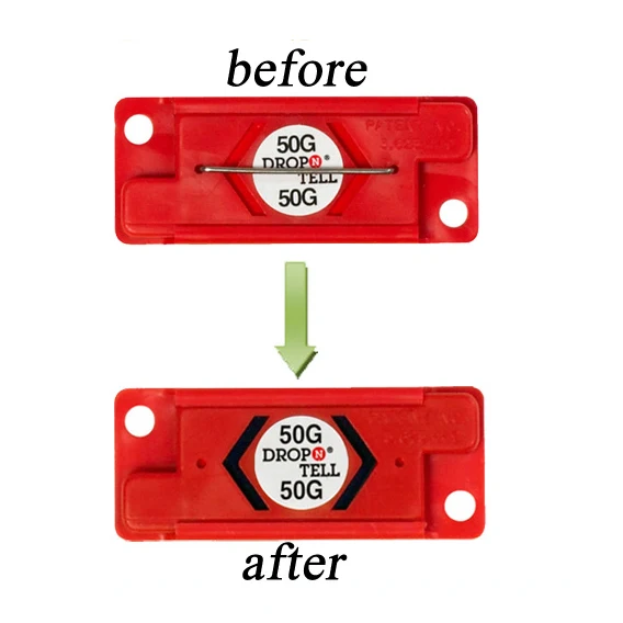 Drop N Tell Shock Indicator Labels - 5G to 100G Sensitivity