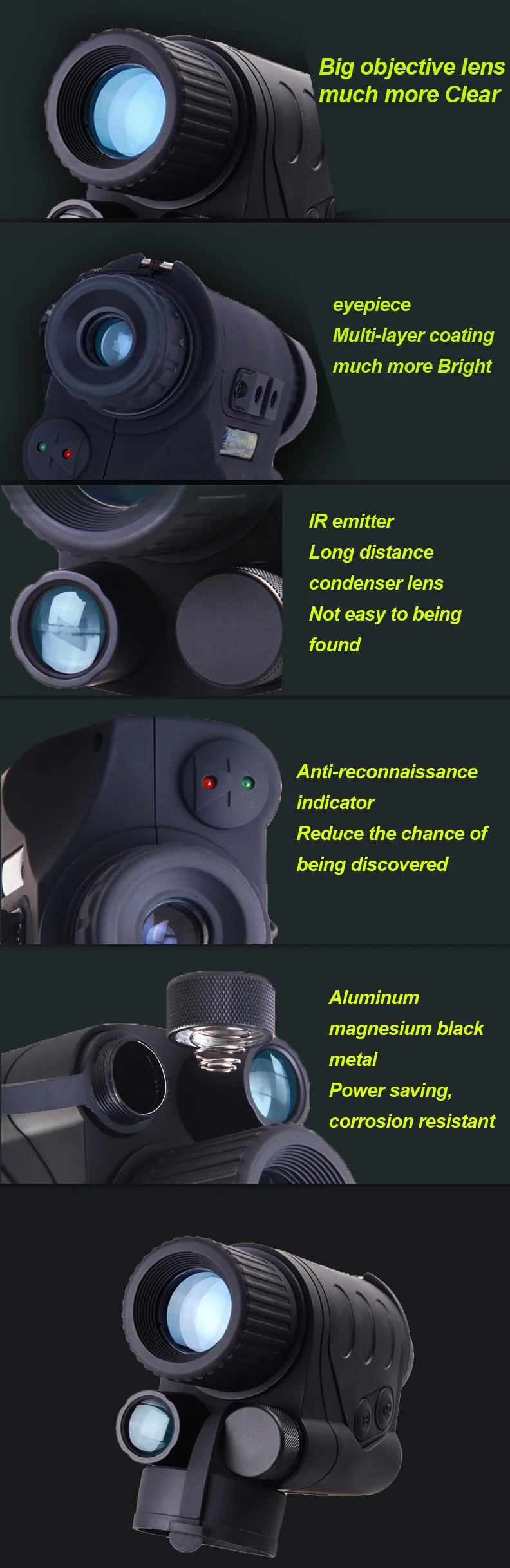 1x24 Night Vision Monocular Telescope Infrared Device for Hunting - OEM