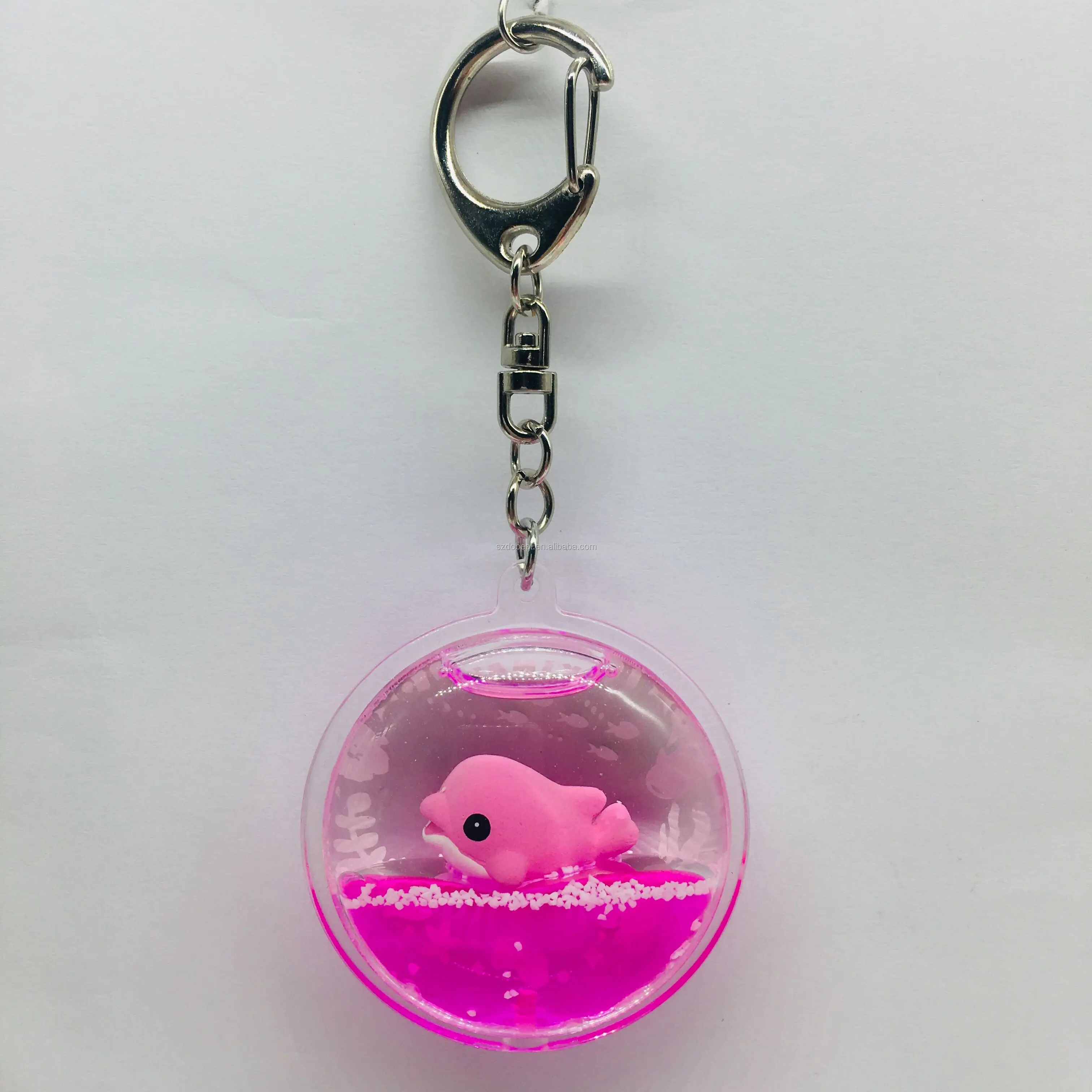 Aqua Liquid Keychain With Cute Dolphin Floater 3d Floater Keychain ...