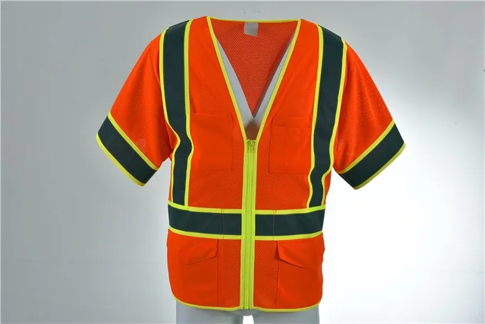 Ansi Class 3 Reflective Radio Loop Multi Pockets Safety Vest - Buy ...