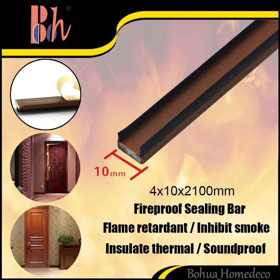 10mm Self Adhesive Intumescent Seal Strip Weatherstrip Flame Retardant ...