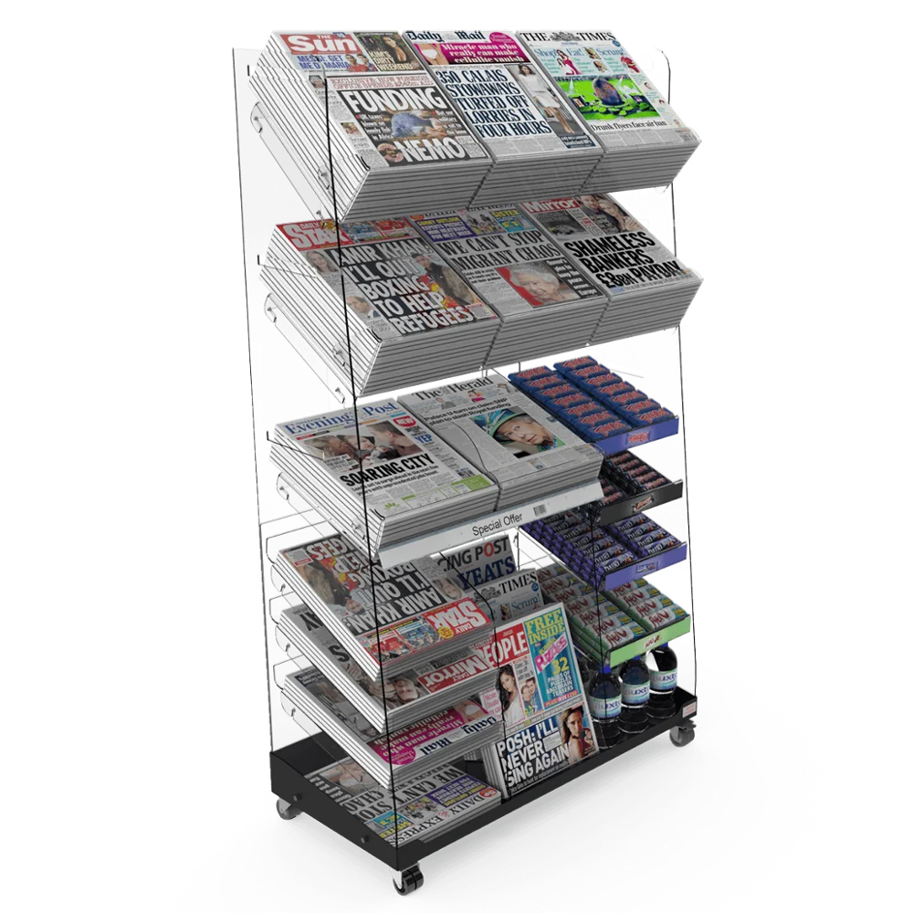 Acrylic Modern Book Rack Magazine Rack Newspaper Rack Standing Brocure ...