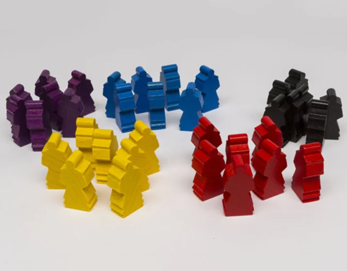 Custom Multi Color Wooden Meeple Game Card Mini Vehicle