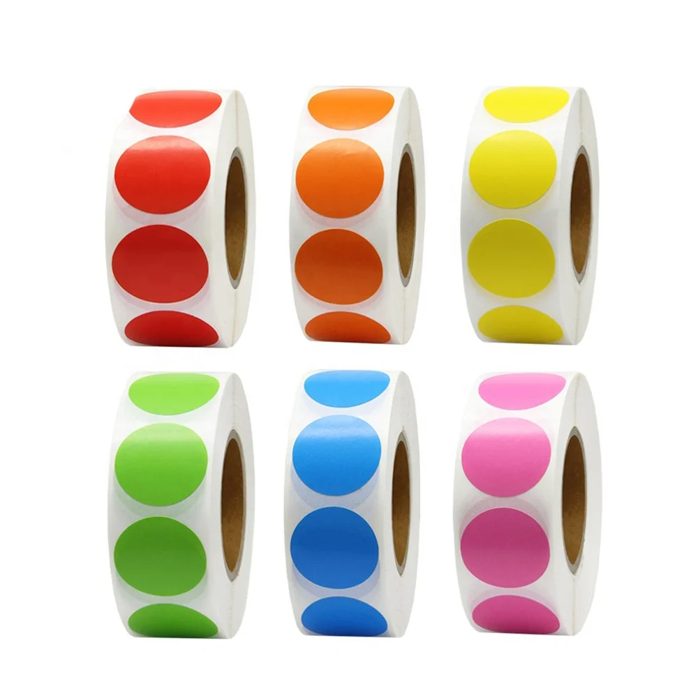 Custom 1 Inch Red Dot Labels - Adhesive & Colorful Stickers