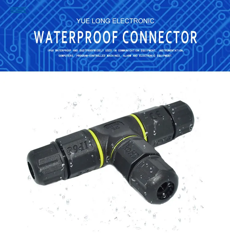 Waterproof Junction Box 3way3pin Electrical Connector Ip68 Adapter ...