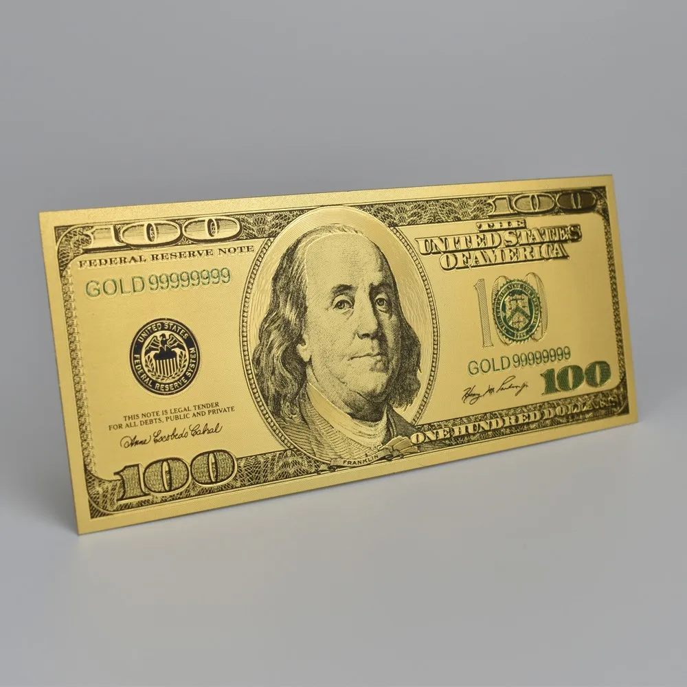 100 Dollar Colorful 24k Gold Foil Money Banknote For Souvenir - Buy ...