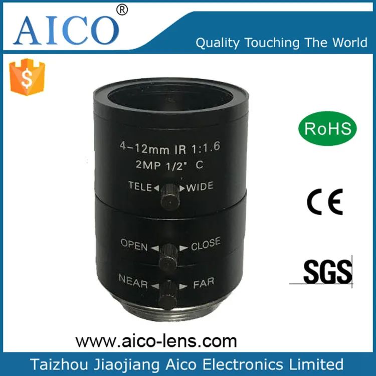 1/2" Manual Iris 4mm-12mm C Mount CCTV Varifocal Linse 3X Zoom Lens