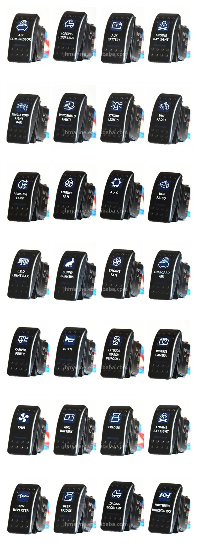 4x4 Custom Off Road Rocker Switch With Labels - Buy Off Road Rocker ...