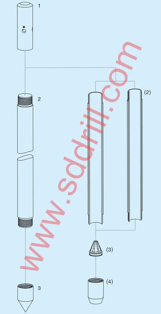 Split Tube Sampler SPT Sampler Spoon with Shoe & Adaptor