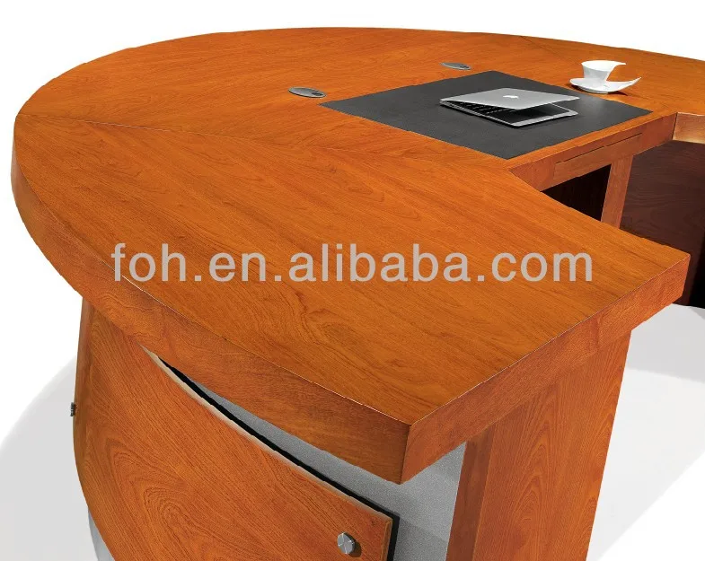 Modern Orange Office Table - Solid Wood, Seal Cherry Color