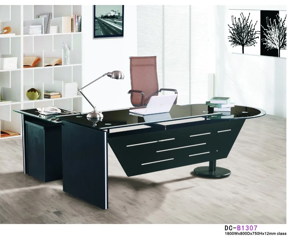 Short Table Office Glass Desk Curve Glass - Buy Office Desk Glass Top ...