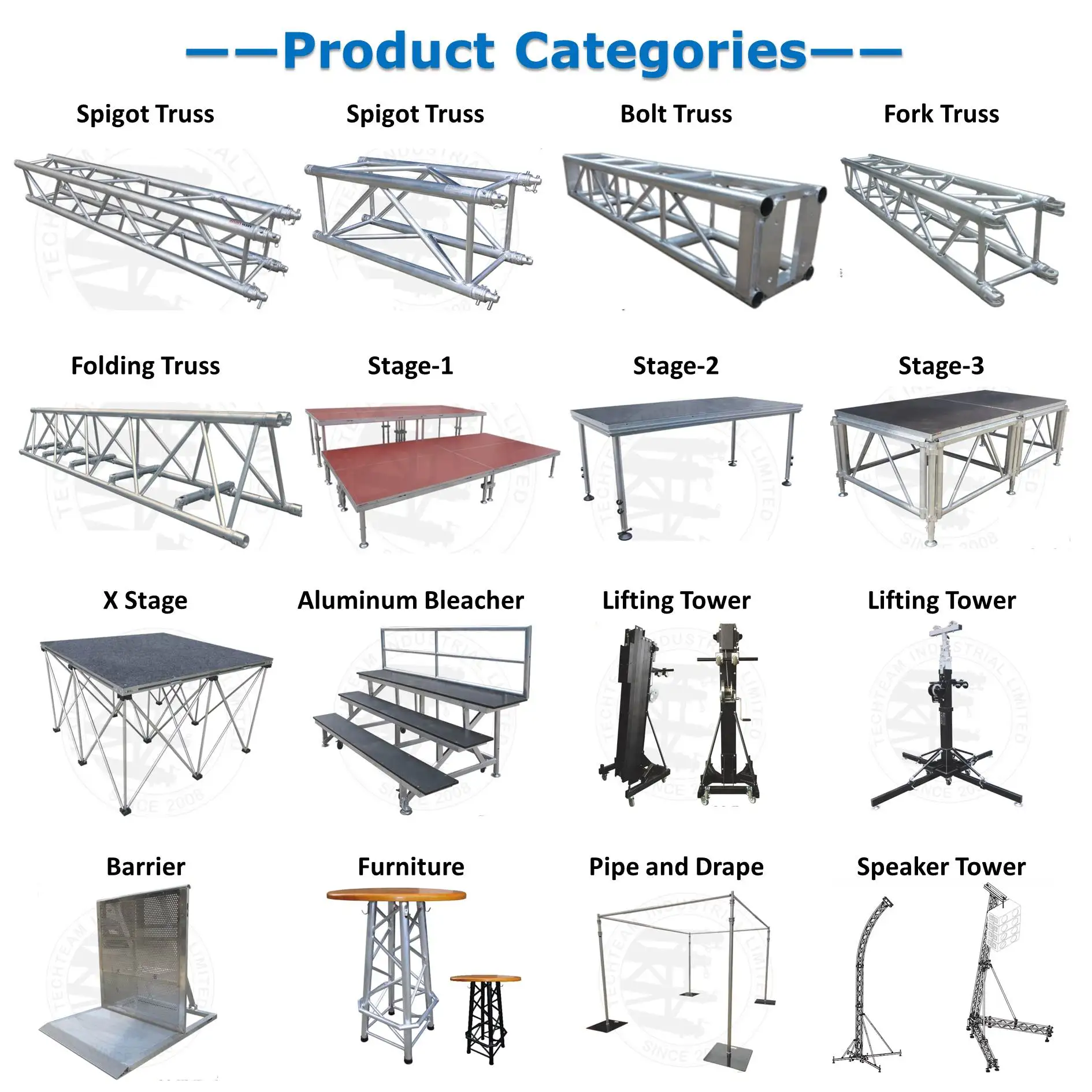 Aluminum Stage Legs - Height Adjustable Truss Crane Stand