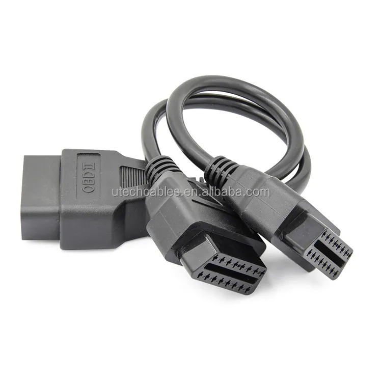 2 In 1 Converted Cable Obd2 Extension Cable With 16pin Connected Odb ...