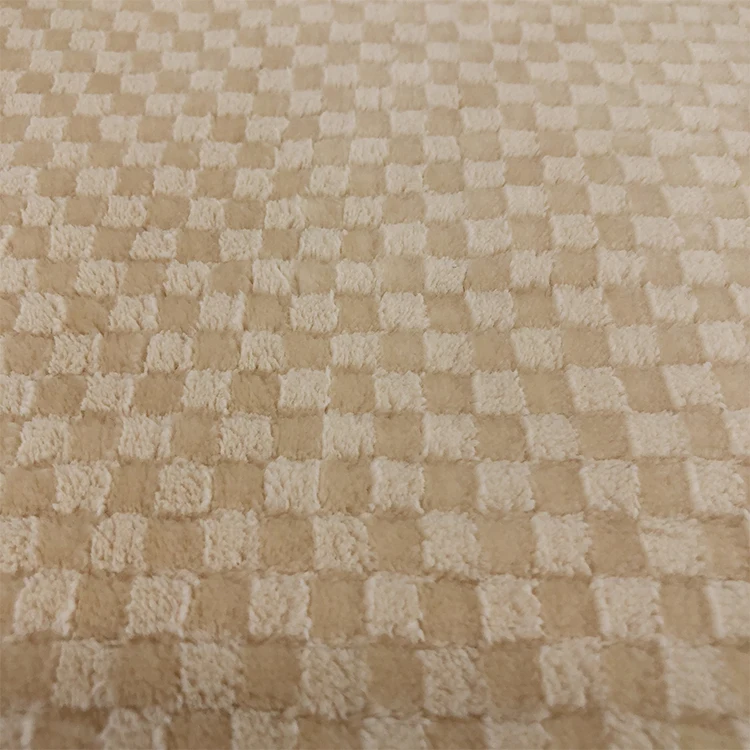 Jacquard Mahjong Check Embossed Pineapple Check Flannel Fleece Fabric ...