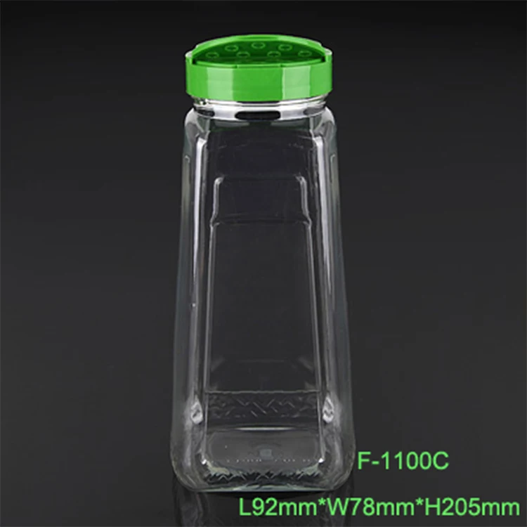 1 Liter PET Plastic Empty Pepper Bottle Square Spice Jar| Alibaba.com
