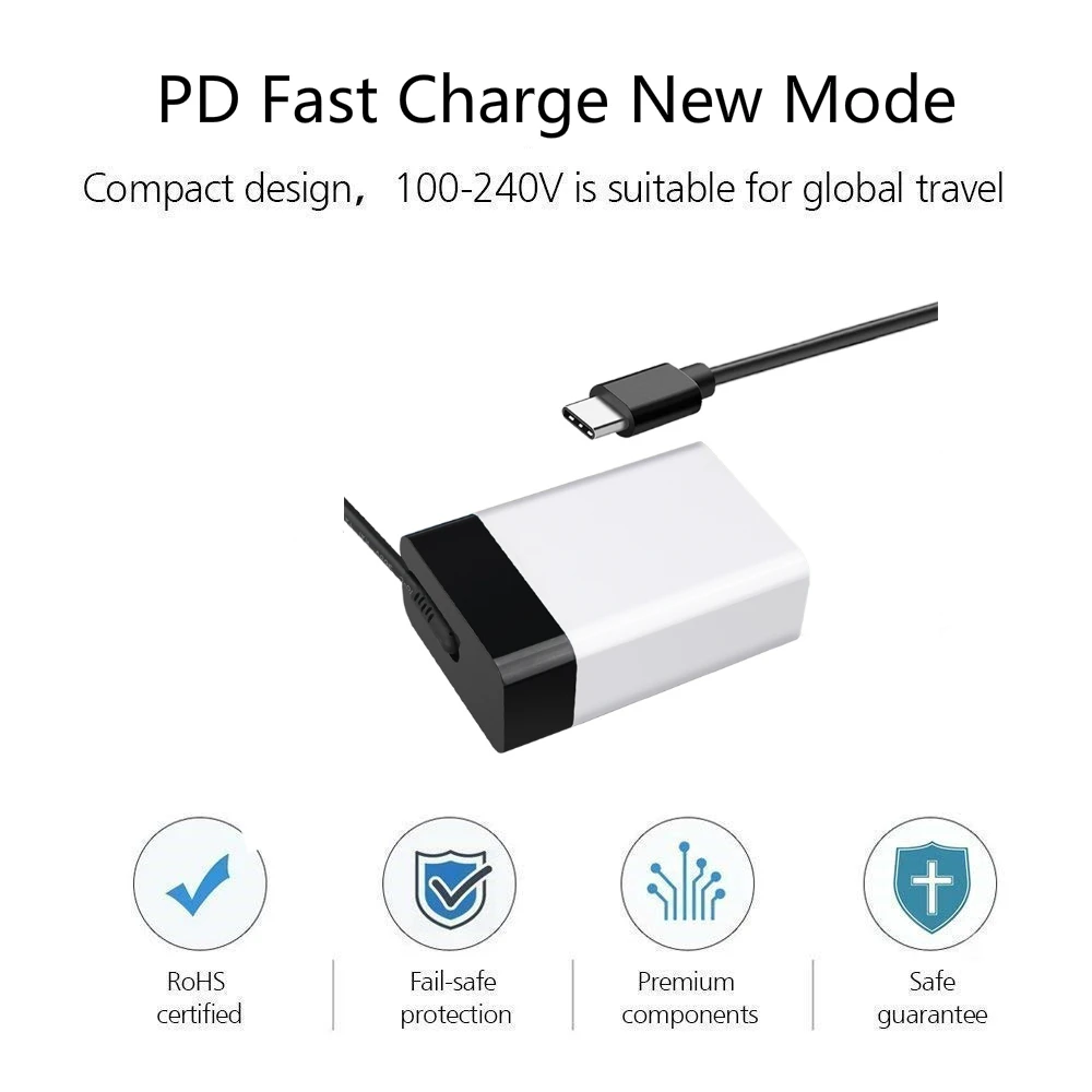 New Quick Charge 5v 9v 12v 15v 20v 3a Laptop Power Adapter 65w 45w Usb ...