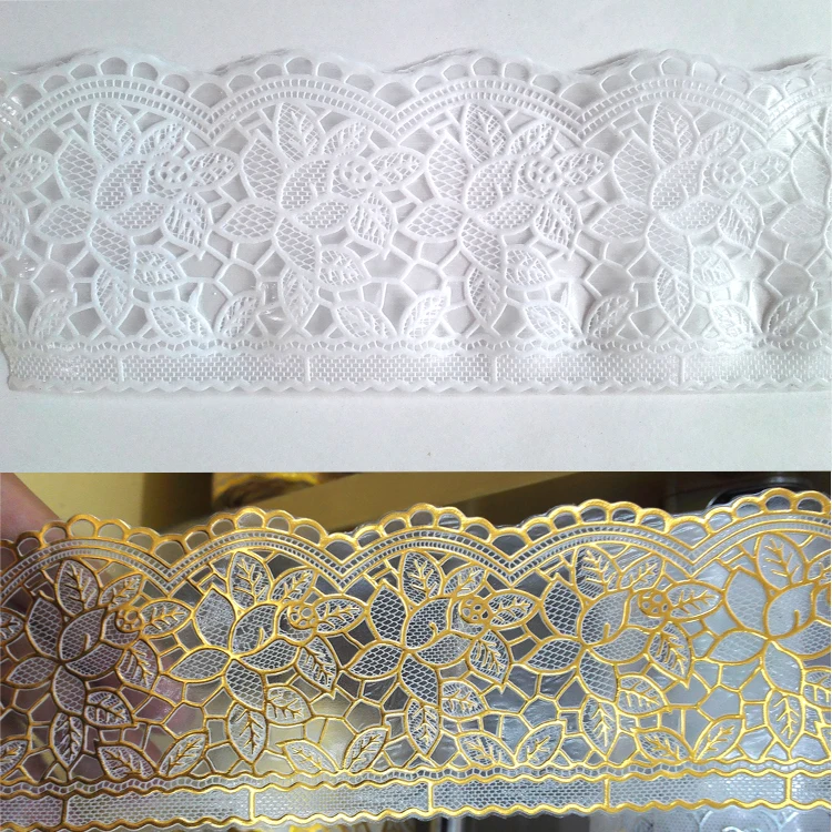3" PVC Lace Border with Gold - Elegant Home & Hotel Decor